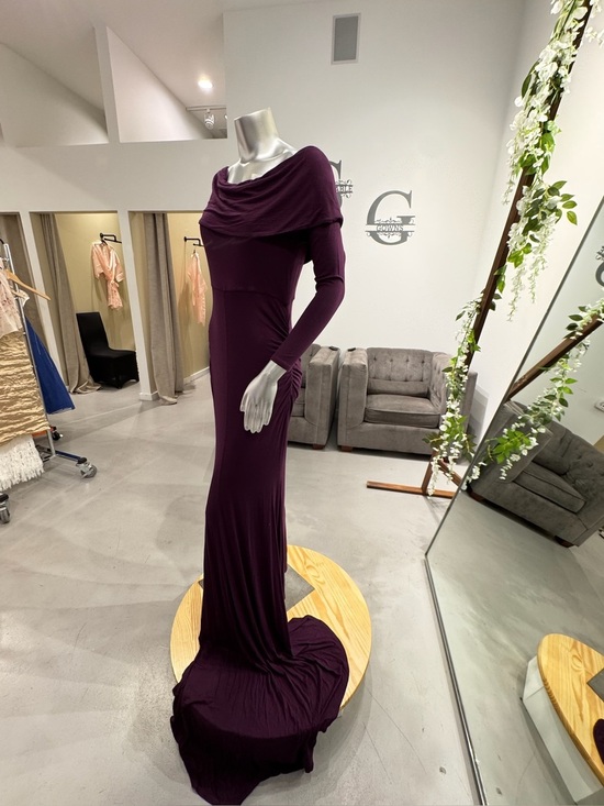 Runway Recyc | Dresses | Plum Off Shoulder Ruched Maxi Gown Medium ...